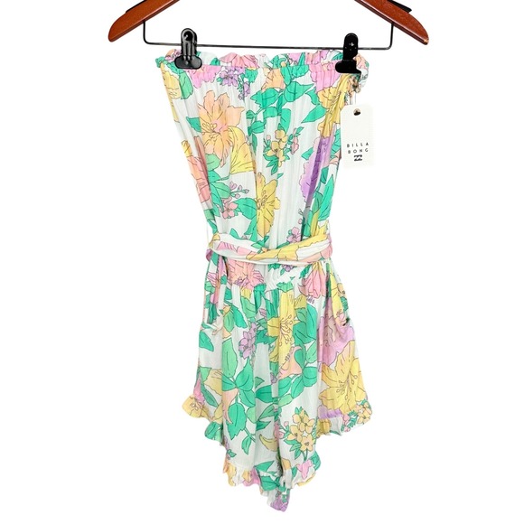 Billabong | Pants & Jumpsuits | Billabong Floral Strapless Romper M Nwt ...